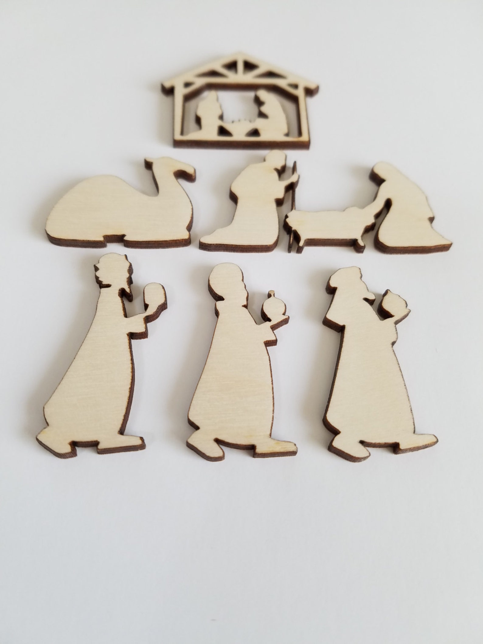 Small Wooden Nativity Holiday Christmas Cut Outs | Etsy