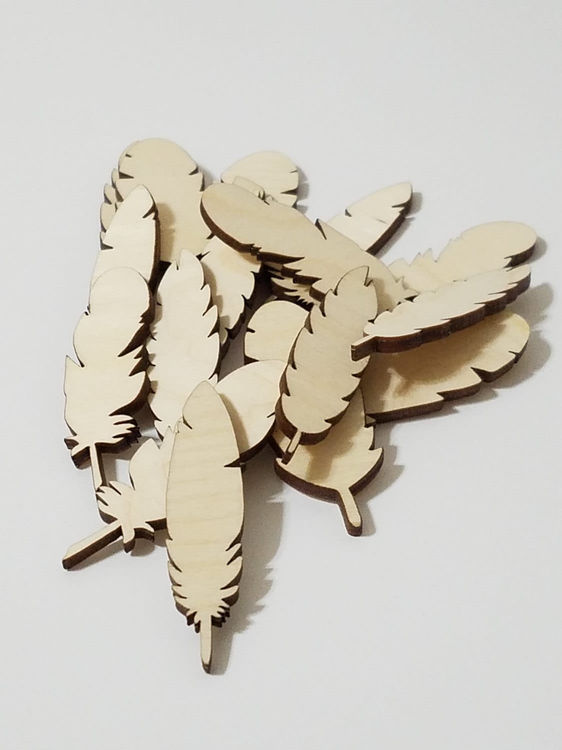 Wooden Feather Shape Cut Outs Embellishments Scrap Booking - Etsy