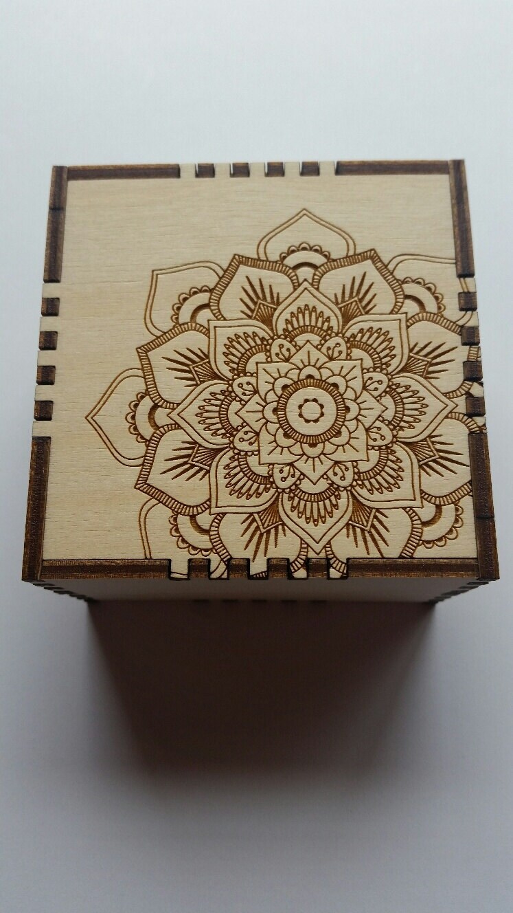 Laser Engraved Wooden Mandala Keepsake/jewelry/trinket Box | Etsy