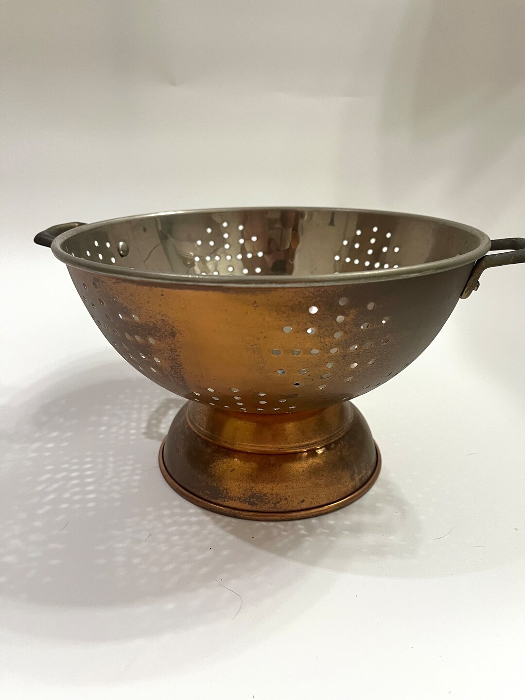 Vintage Copper Colander, Rustic Kitchen Strainer, Farmhouse Decor, Food ...