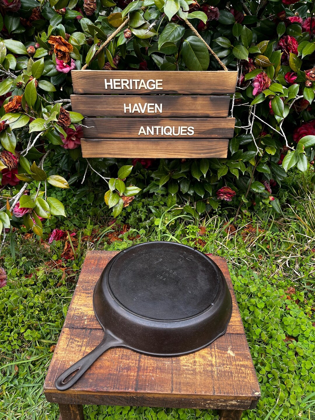 3 Notch Lodge Number 12 Cast Iron Skillet, Vintage Cast Iron Pan ...