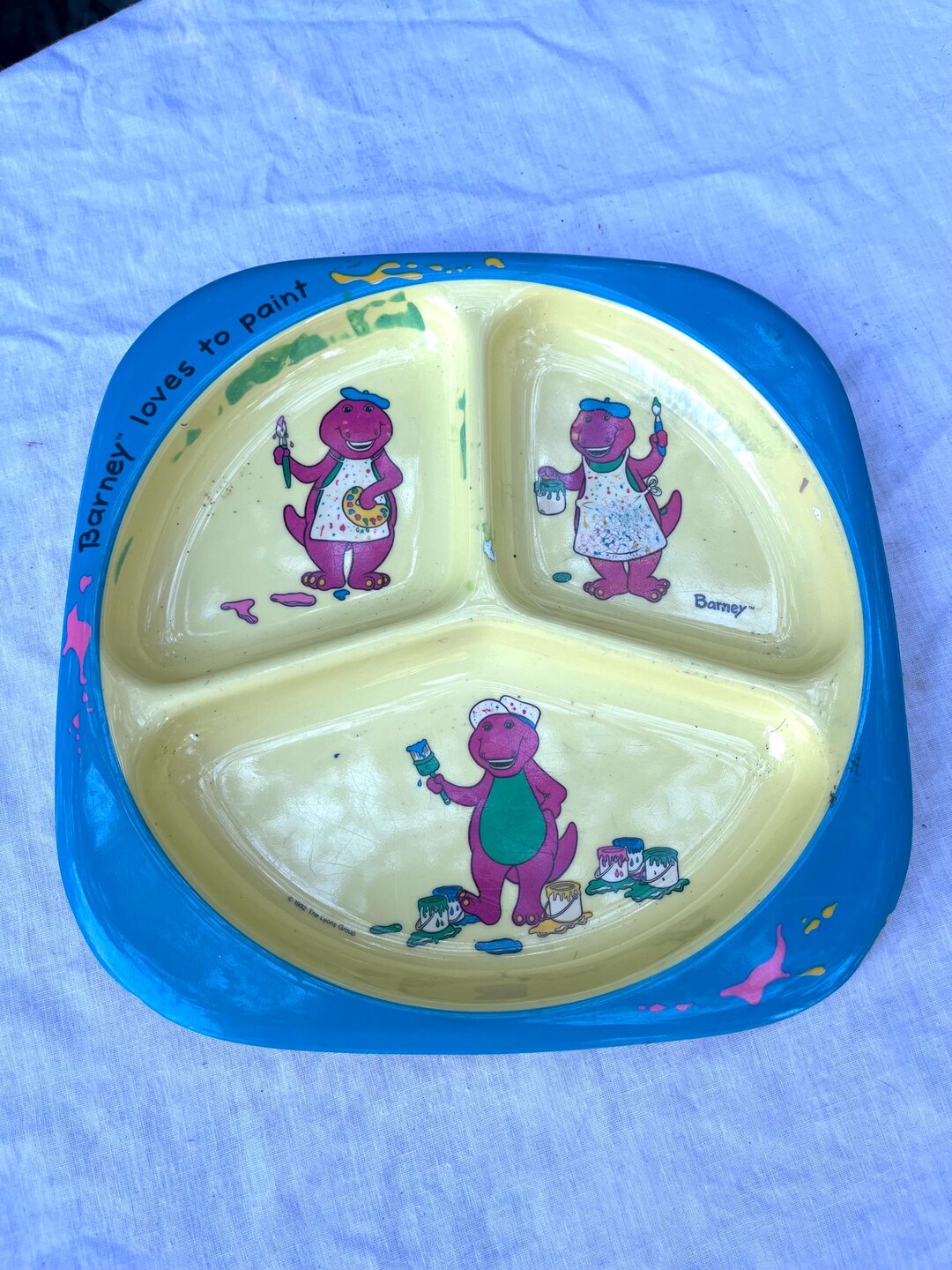 Vintage Barney Dinosaur Divided Plate, 1990s Kids Plate, Retro TV Show ...