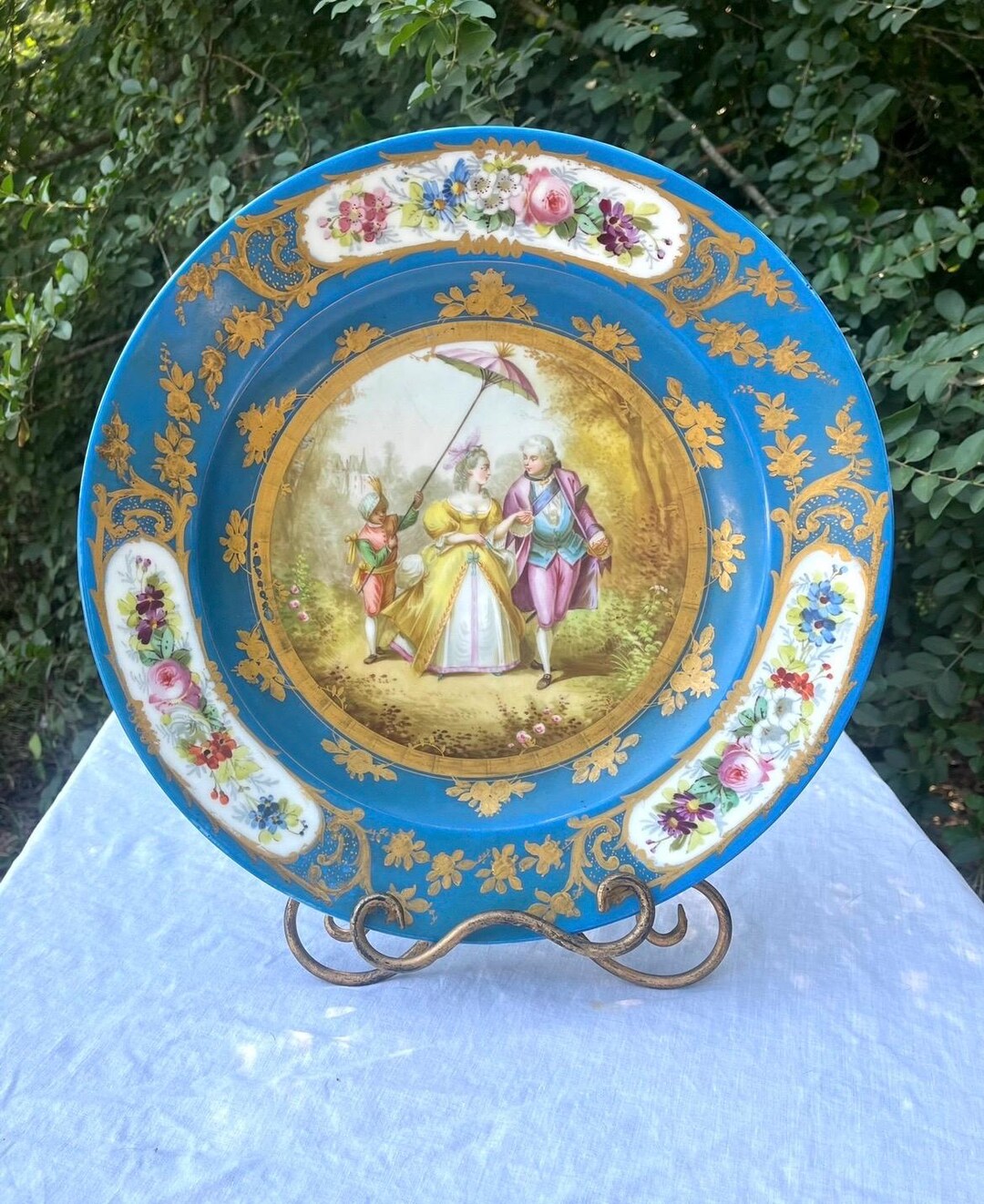 Antique Sèvres Style Plate, Decorative Wall Plate, French Porcelain ...