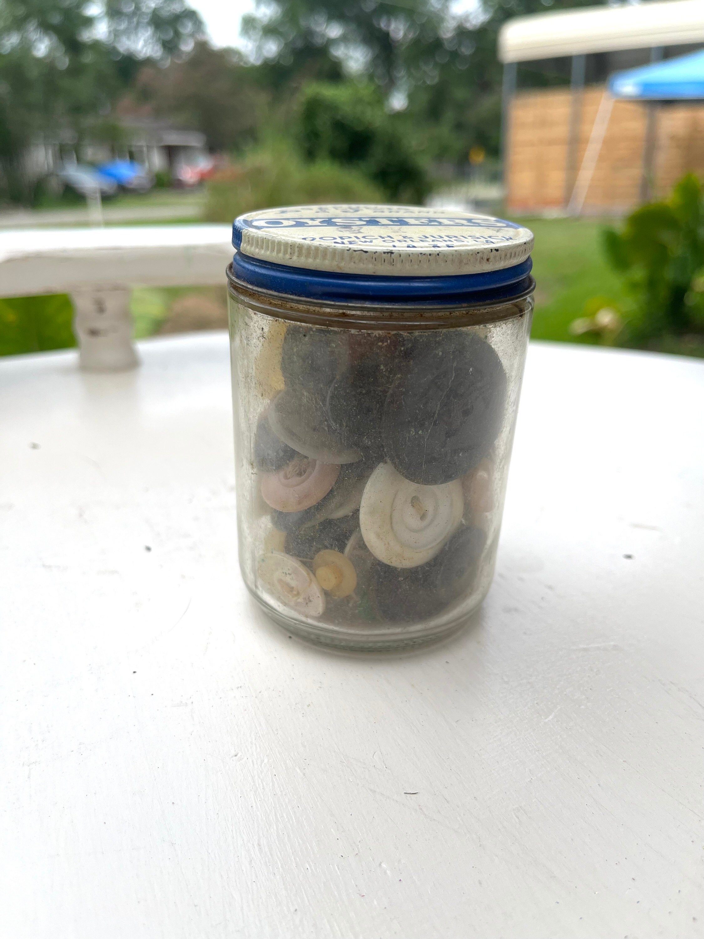 Vintage Buttons Jar, Sewing Room Storage, Craft Supply Organizer, Mixed ...
