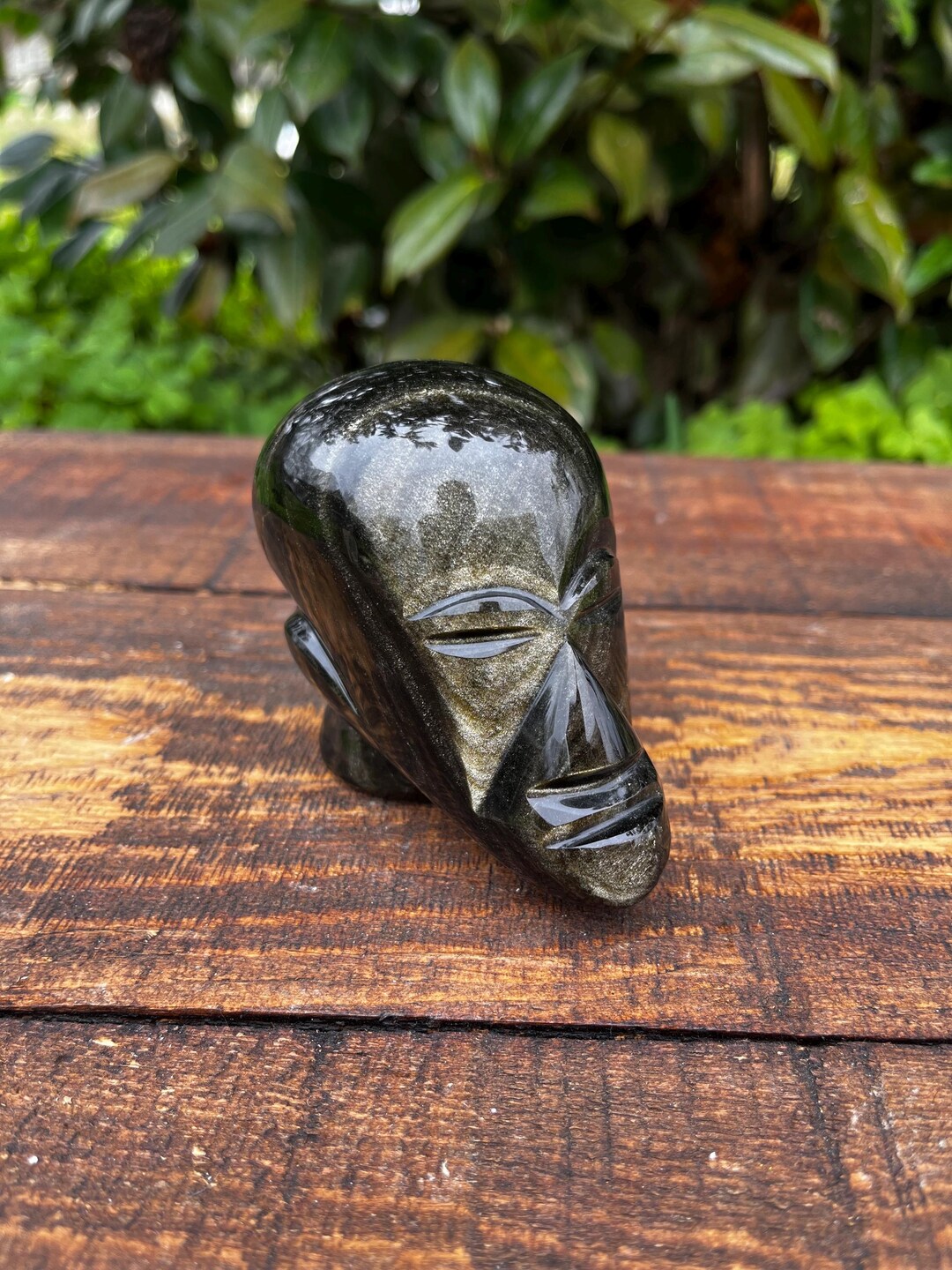 1960s Black Obsidian Paperweight – Vintage Obsidian Stone Paper Holder ...