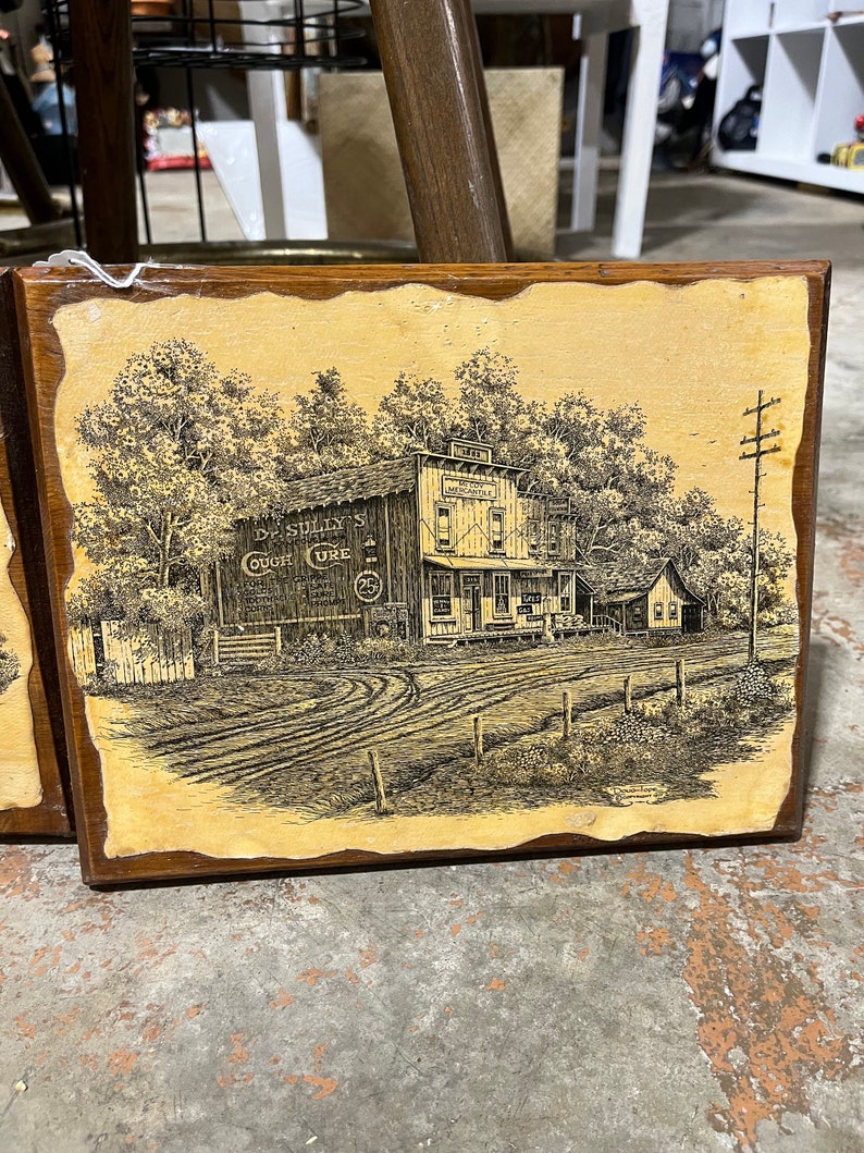 Rustic Art Pieces Display Set on Wood, Wall Decor Set, Boho Gallery ...