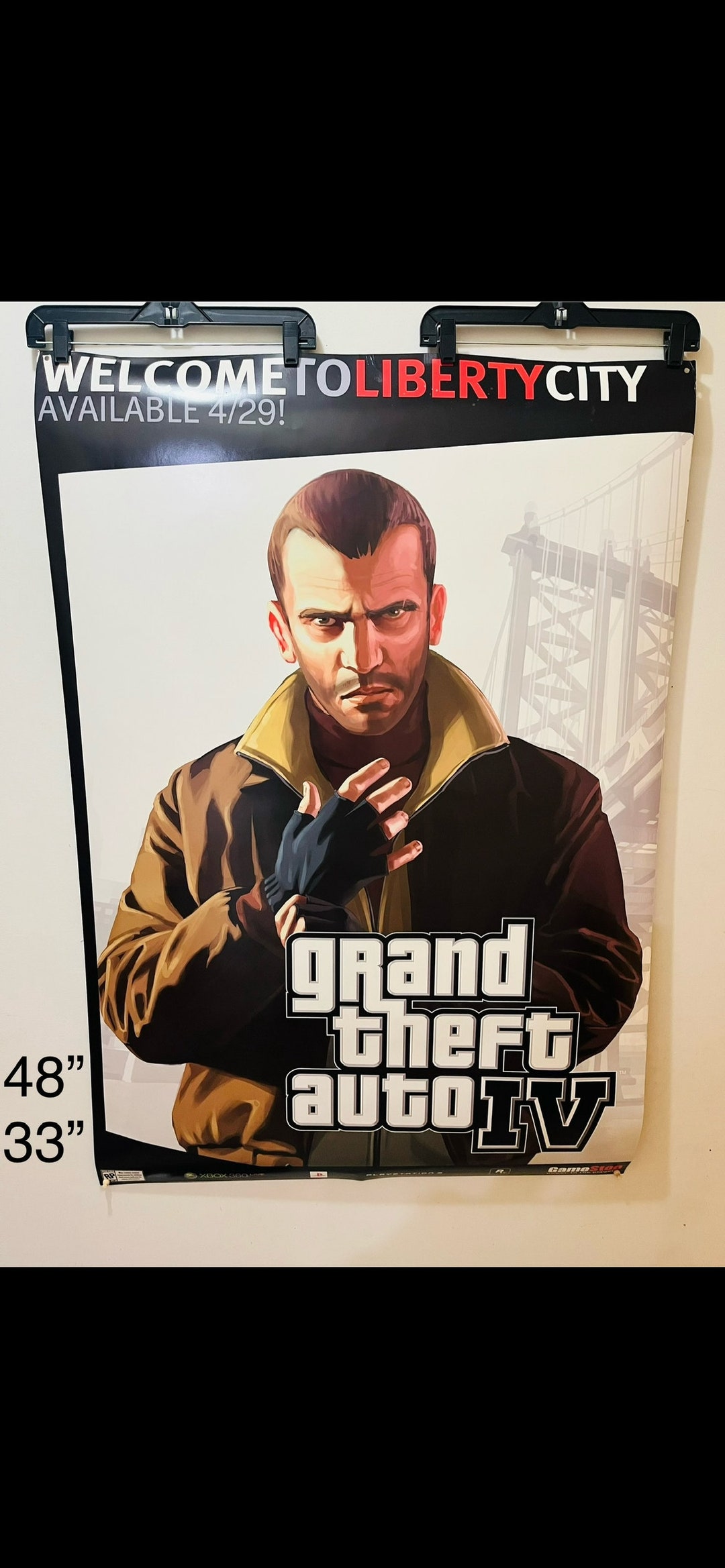 Rare Grand Theft Auto IV Promotional Poster, Game Collectible, Video ...