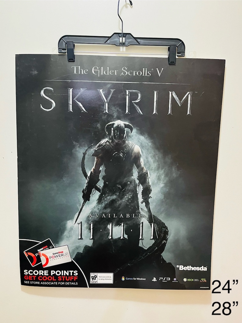 Skyrim Elder Scrolls V Promo Poster, Official Video Game Merch ...