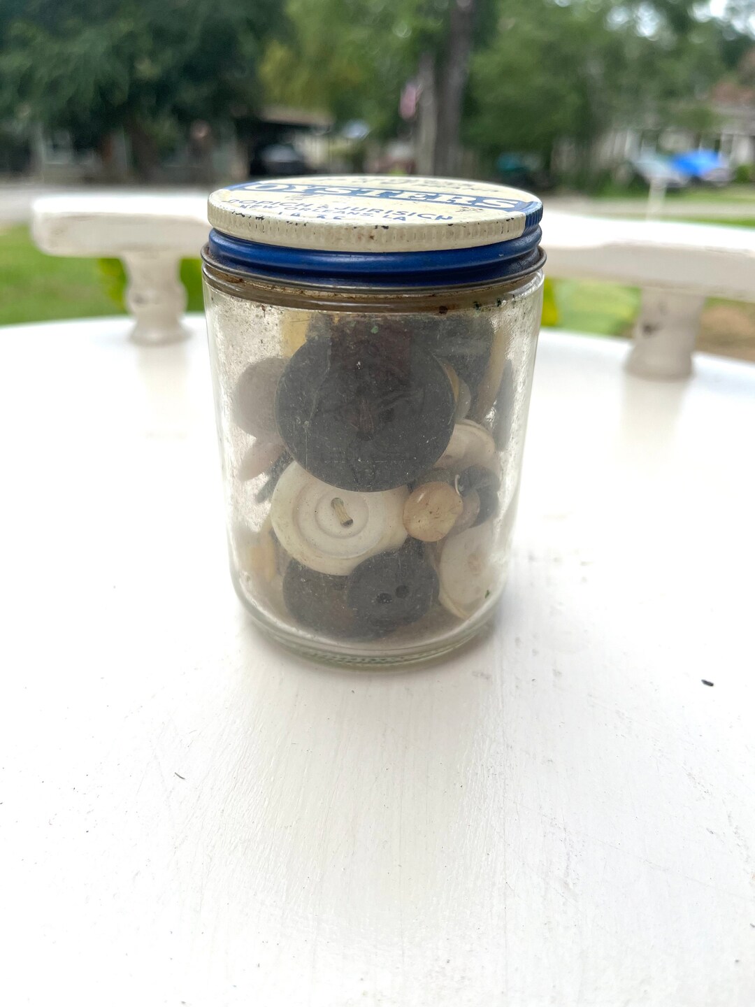 Vintage Buttons Jar, Sewing Room Storage, Craft Supply Organizer, Mixed ...