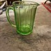 Uranium Glass Pitcher, Vintage Green Glass Jug, Mid-century Barware ...