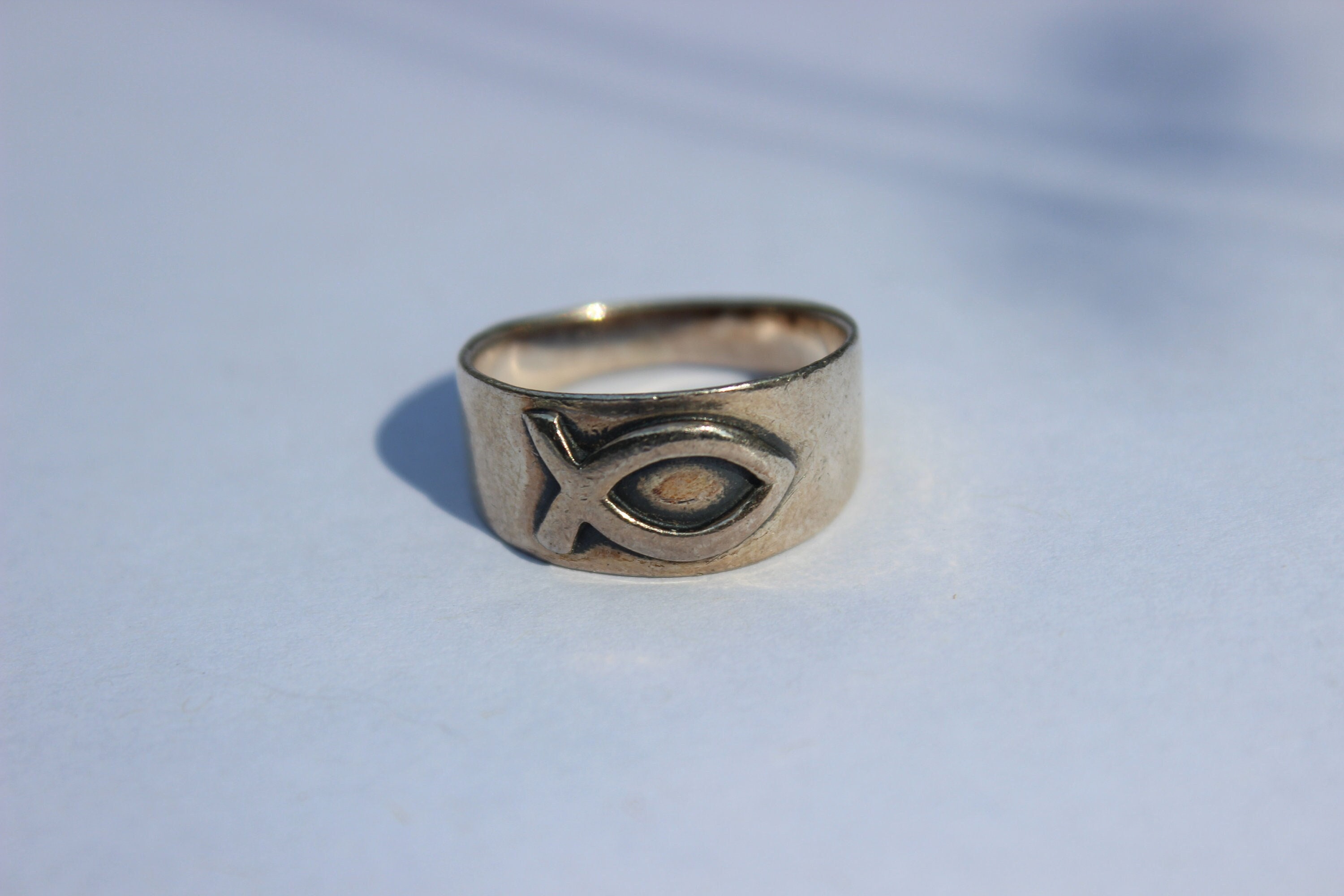 Sterling Silver Ichthys Ring - Etsy