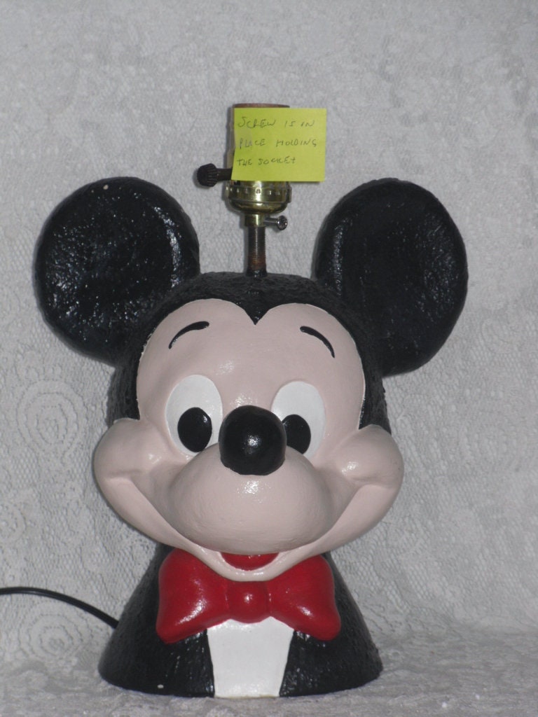 Mickey Mouse Chalkware Lamp - Etsy