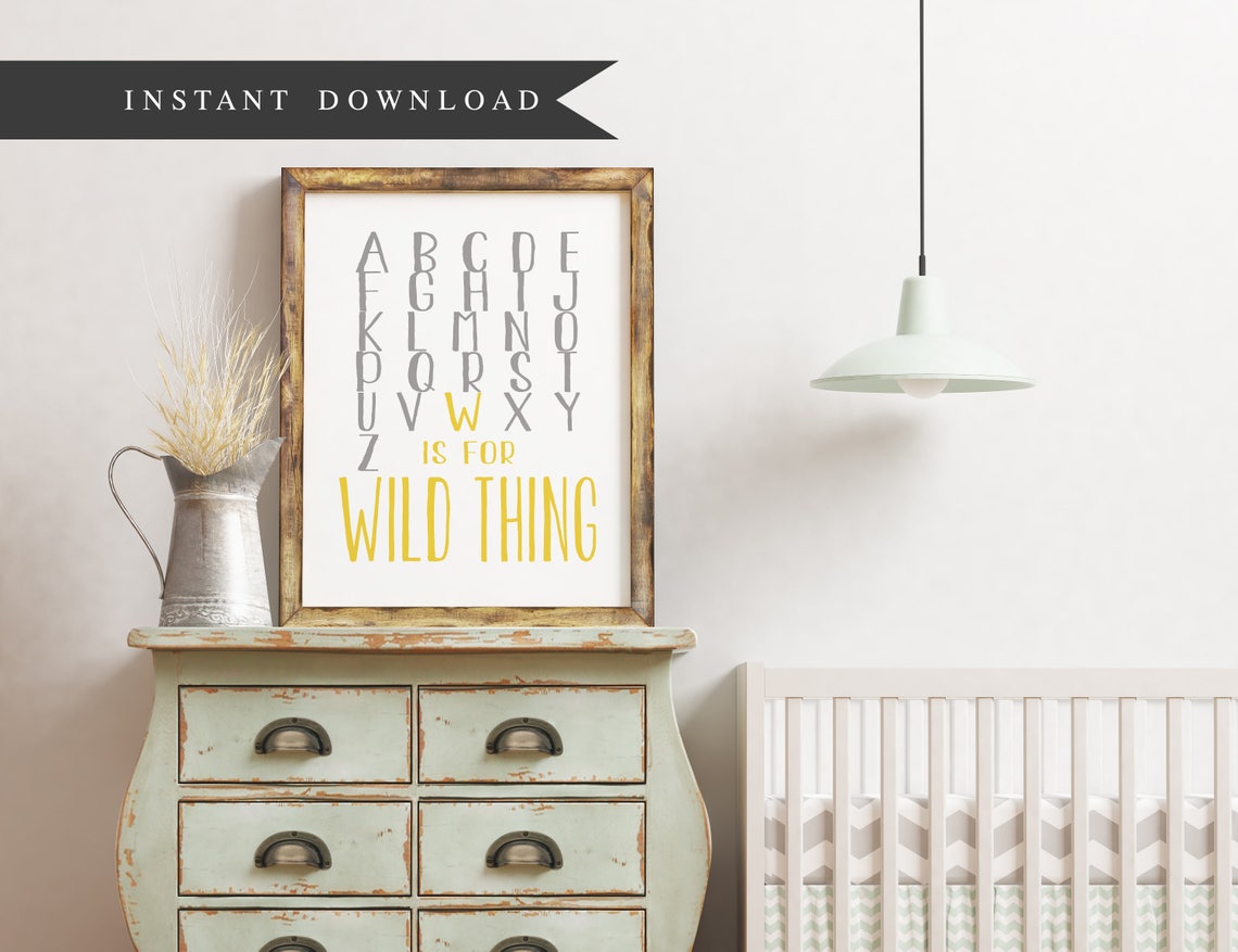 Where the Wild Things Are Alphabet Letter is for Wild Thing | Etsy