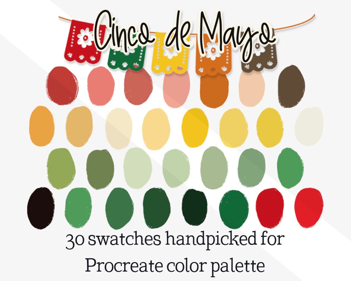 Cinco de Mayo México Hispano Color Paleta Procreada | Etsy