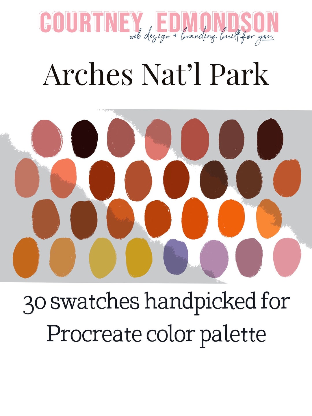 Arches, Moab, Utah Canyon Digital Color Palette, Procreate Palette ...