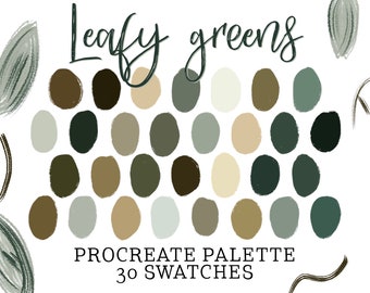 Earthy Greens Procreate Color Palette 30 Color (Download Now) - Etsy