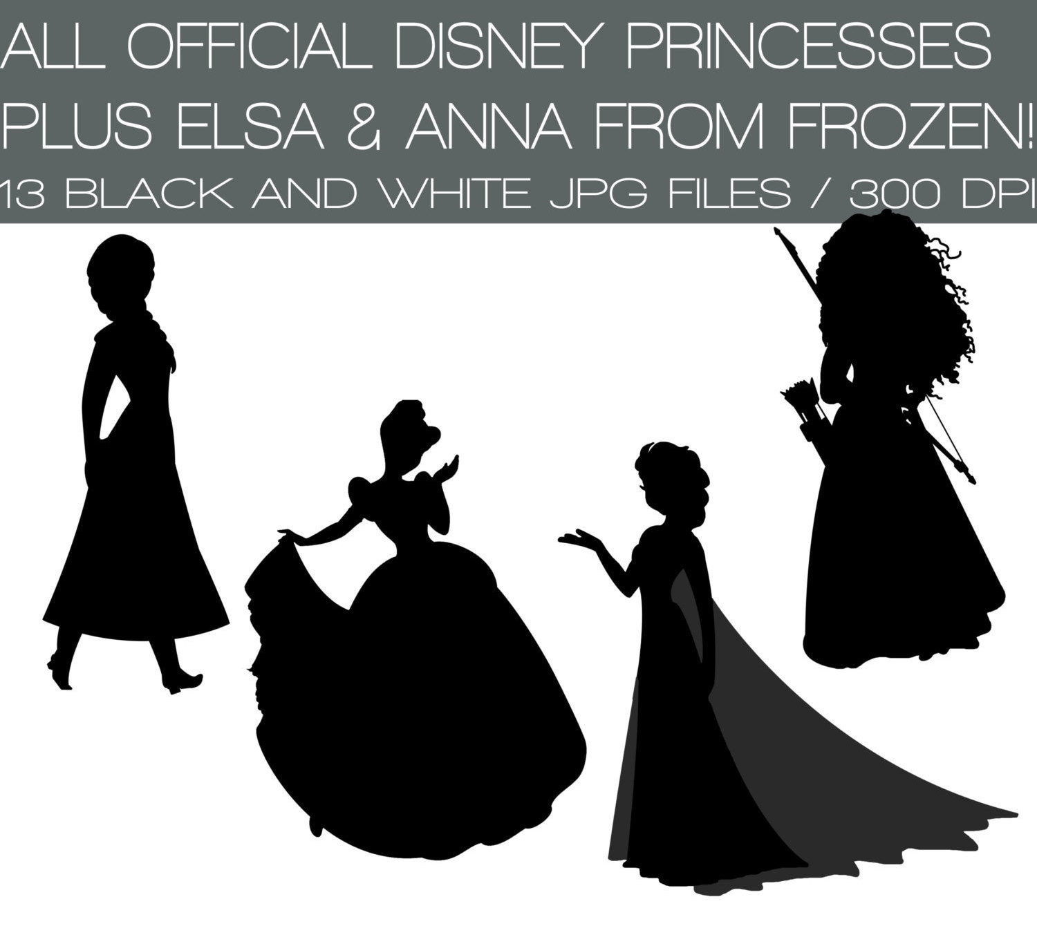 Princess Clip Art Black And White