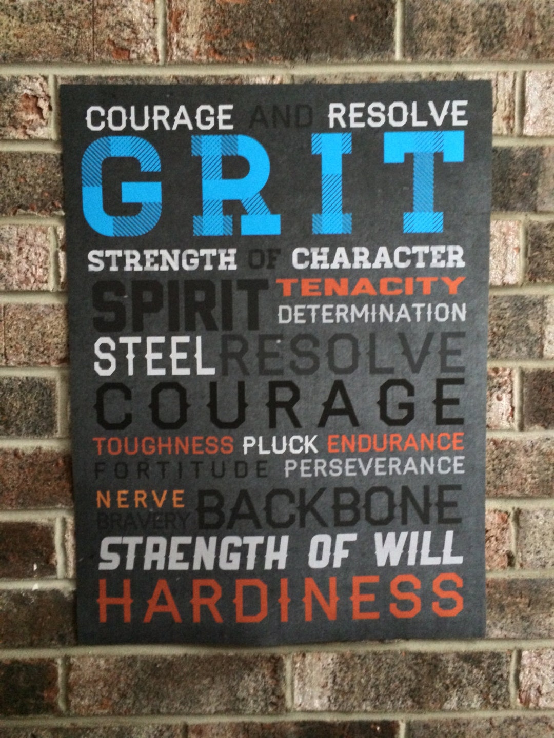 18 X 24 - "grit" - Motivational Poster - Etsy