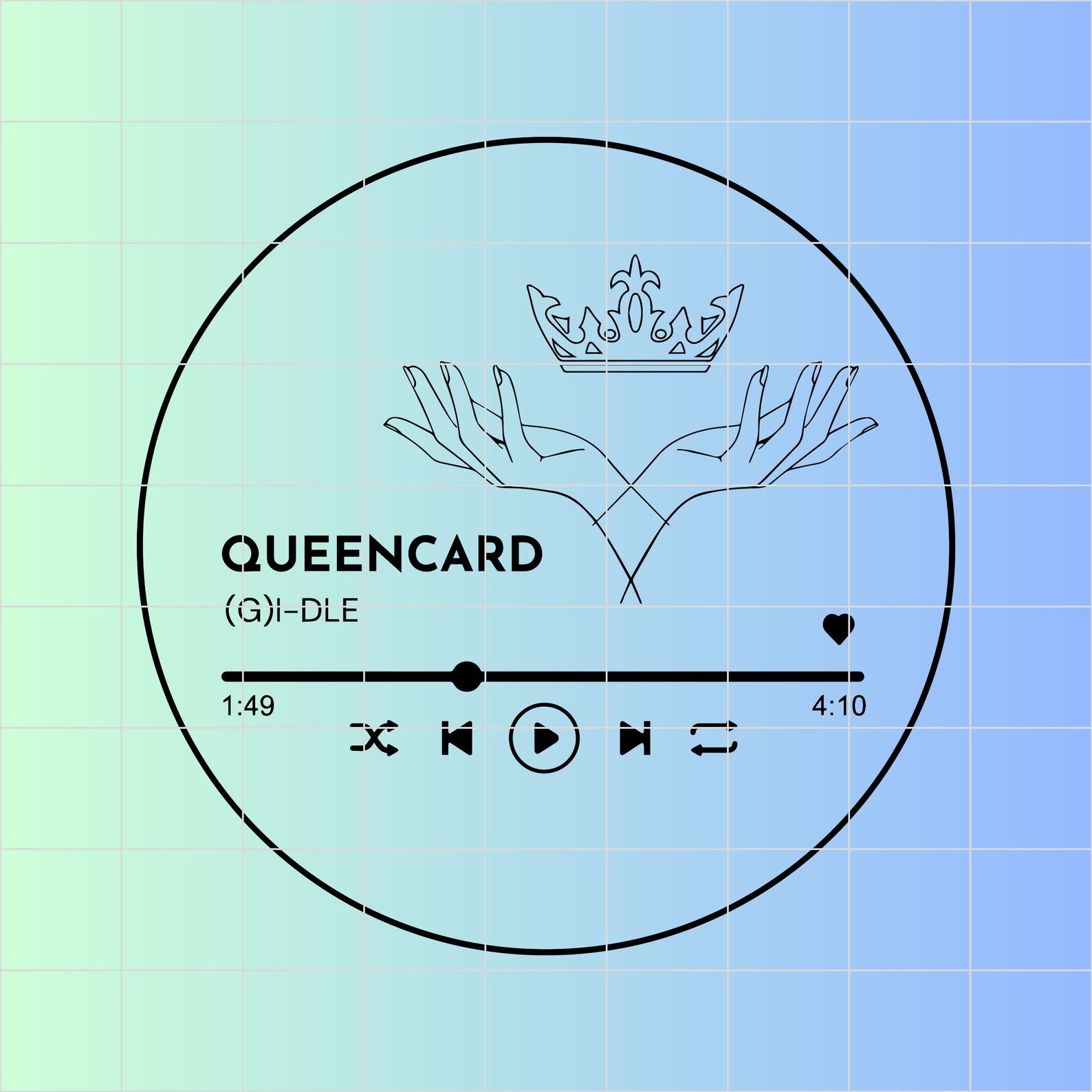 Queen Card (G)I-DLE Crown Player Svg Png, Queencard Logo, Kpop Svg, GI ...