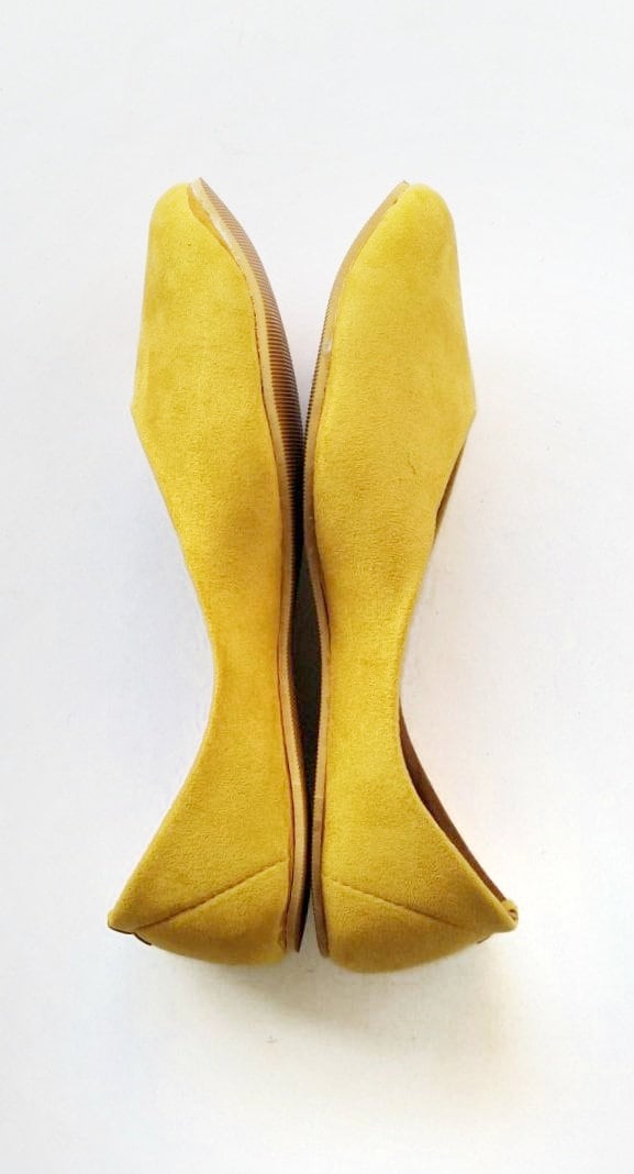Mustard Yellow suede FlatsWedding FlatsWomen Ballet | Etsy