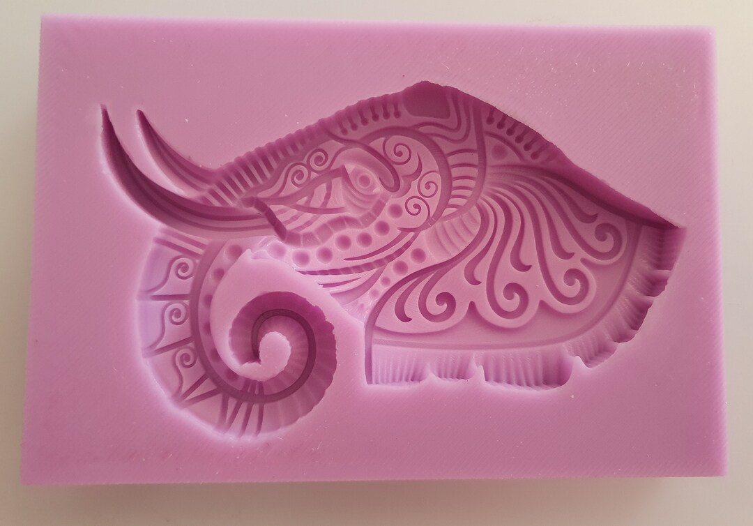Emlems Elephant Silicone Mould for Resin, Cake Toppers, Fondant, Clay ...