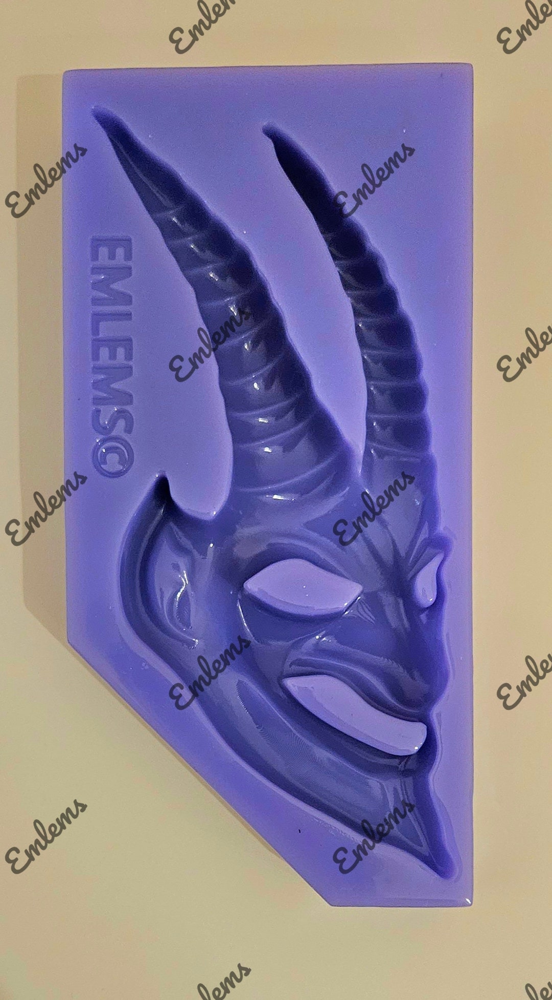 Emlems Horned Devil Mask Silicone Mould for Cake Toppers, Resin, Clay ...