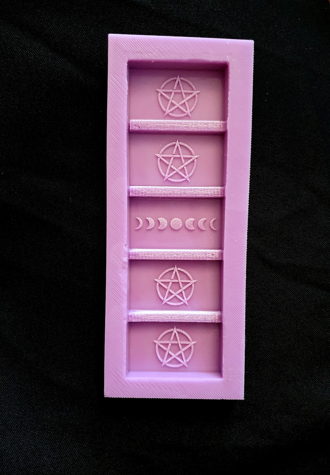 Emlems Pentagram Pentacle Moons Silicone Mould for Wax Melts, Resin ...