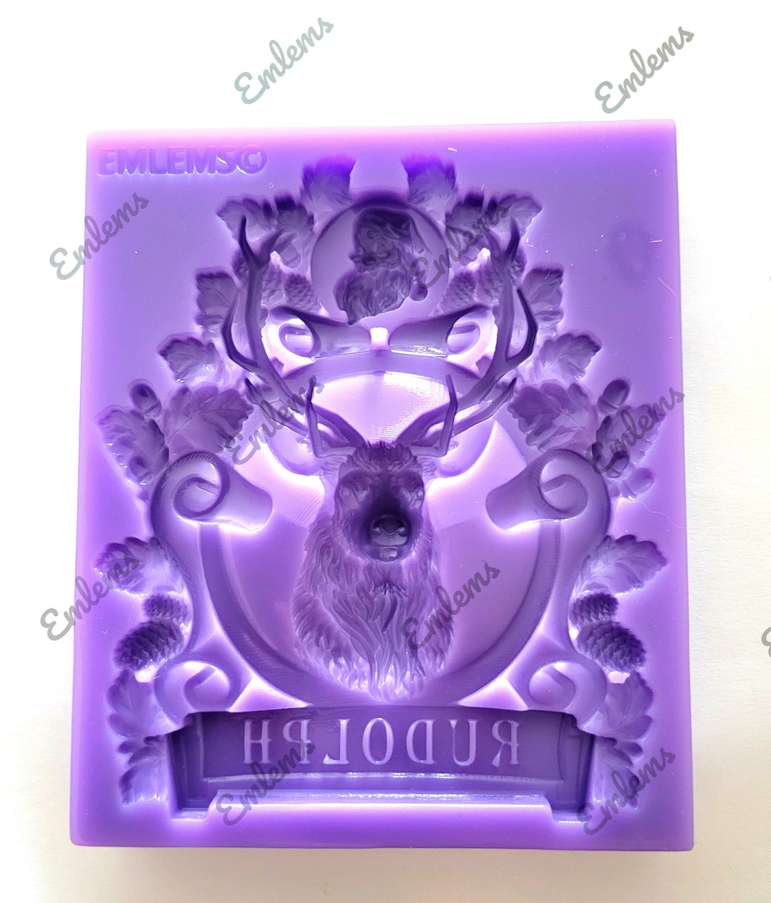 Emlems Christmas Rudolph Santa Plaque Deer Stag Silicone Mould for ...