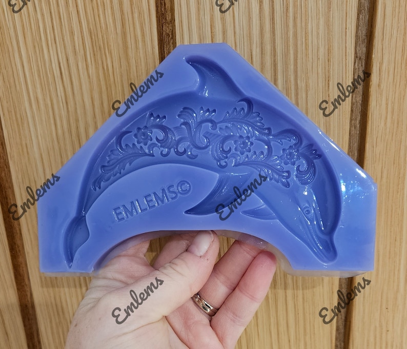 Emlems New Ornate Dolphin Silicone Mould Food Safe for Cake Toppers ...