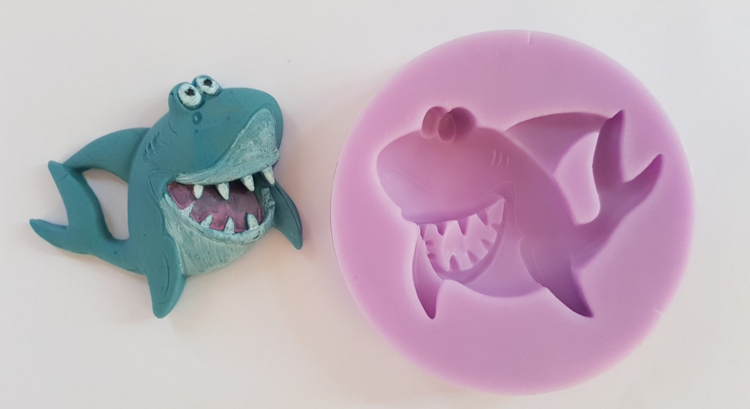 Shark Food Safe Silicone Mould for Cake Toppers, Fondant, Chocolate ...
