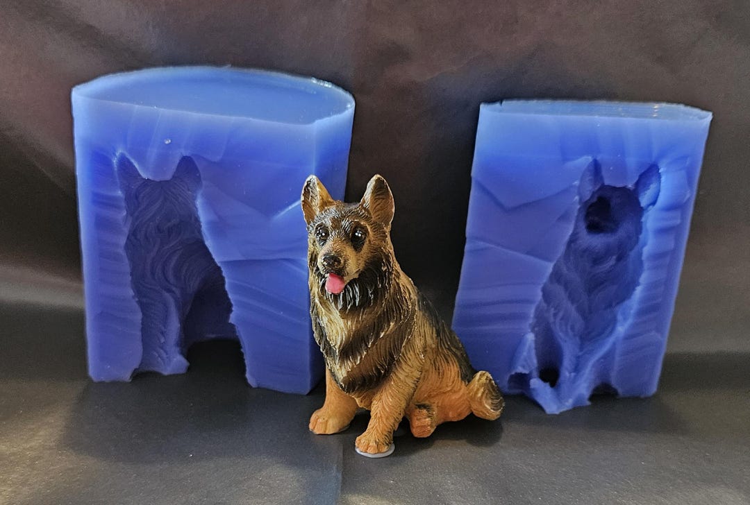 3d Small Alsation German Shepherd Dog Food Safe Silicone Mould for Cake ...