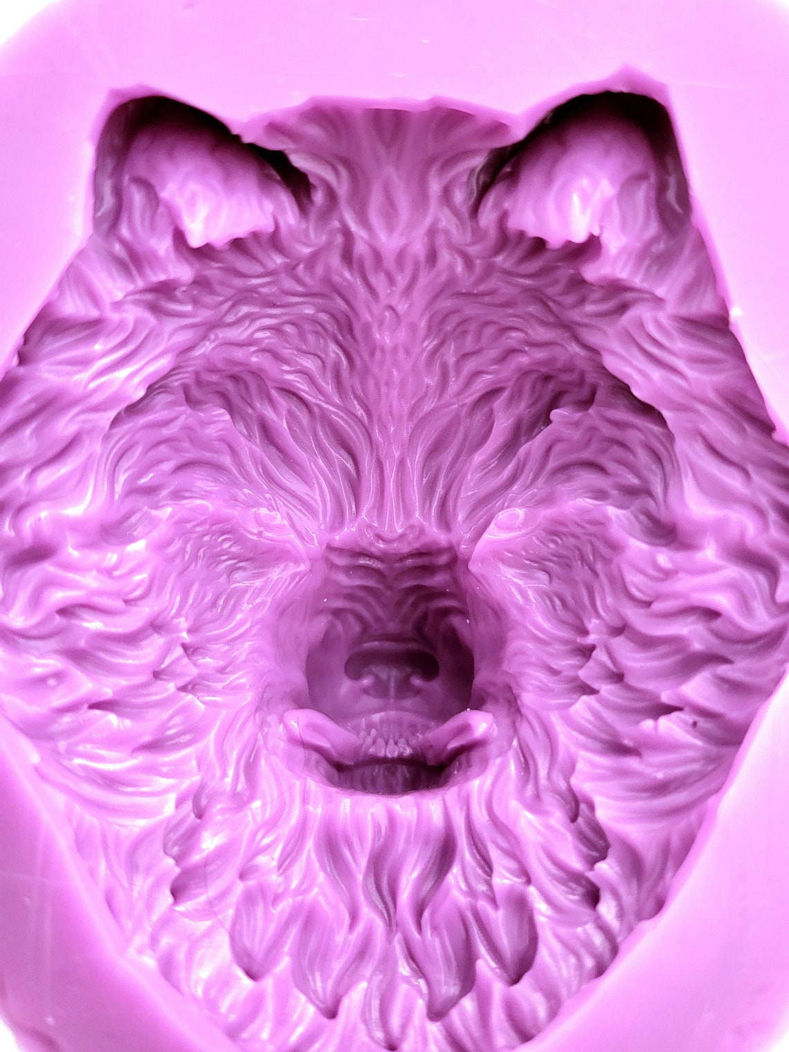 Emlems Chunky Fierce Wolf Face Silicone Mould for Resin, Cake Toppers ...