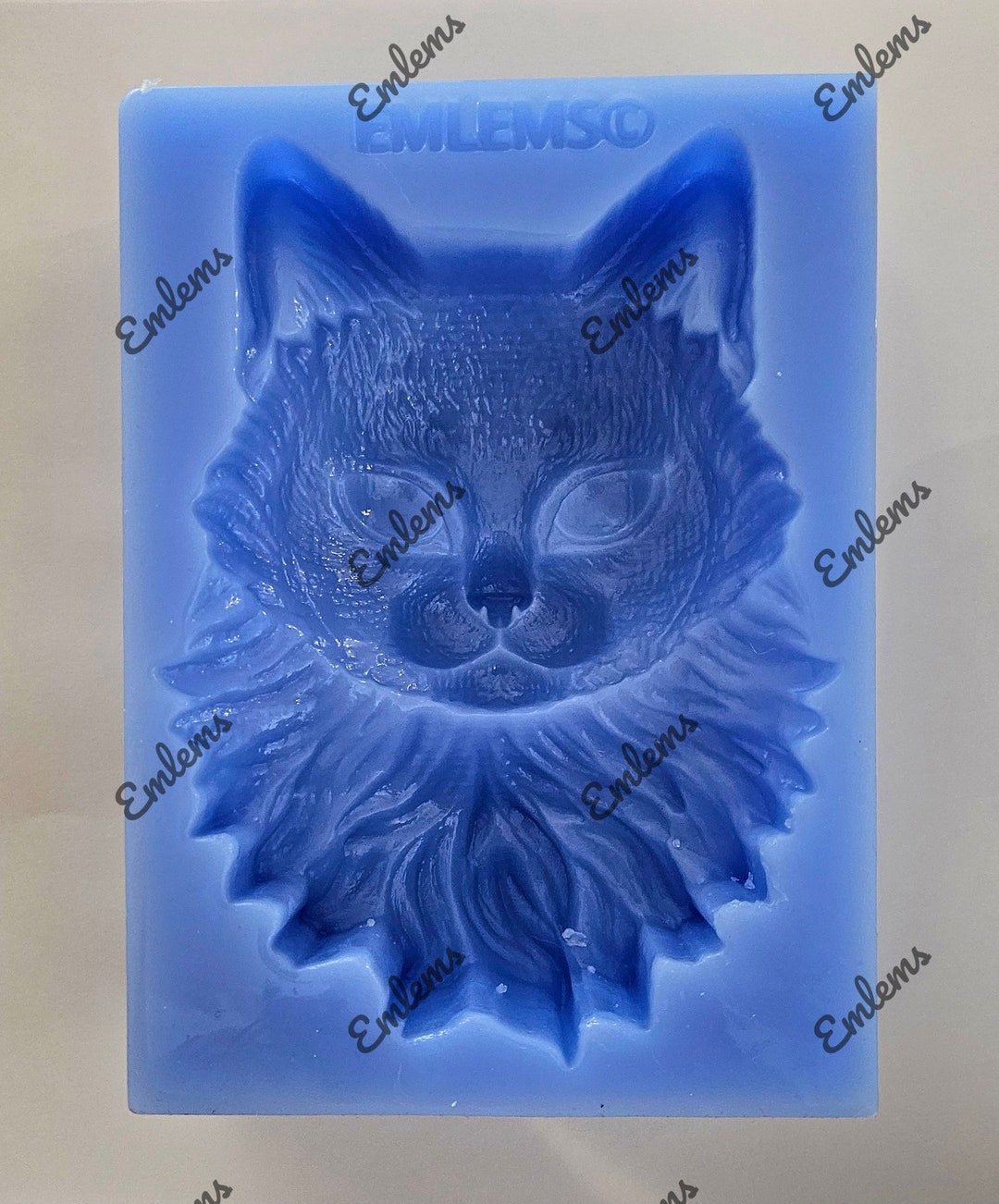 Emlems New Large Maine Coone Cat Face Silicone Mould for Resin, Cake ...