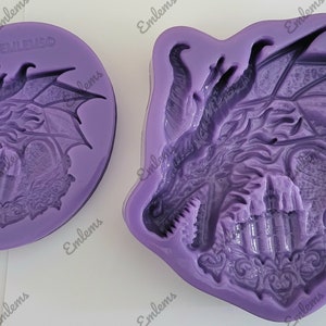 Emlems Small Dragon Keep Castle Silicone Mould for Resin, Clay, Metal ...
