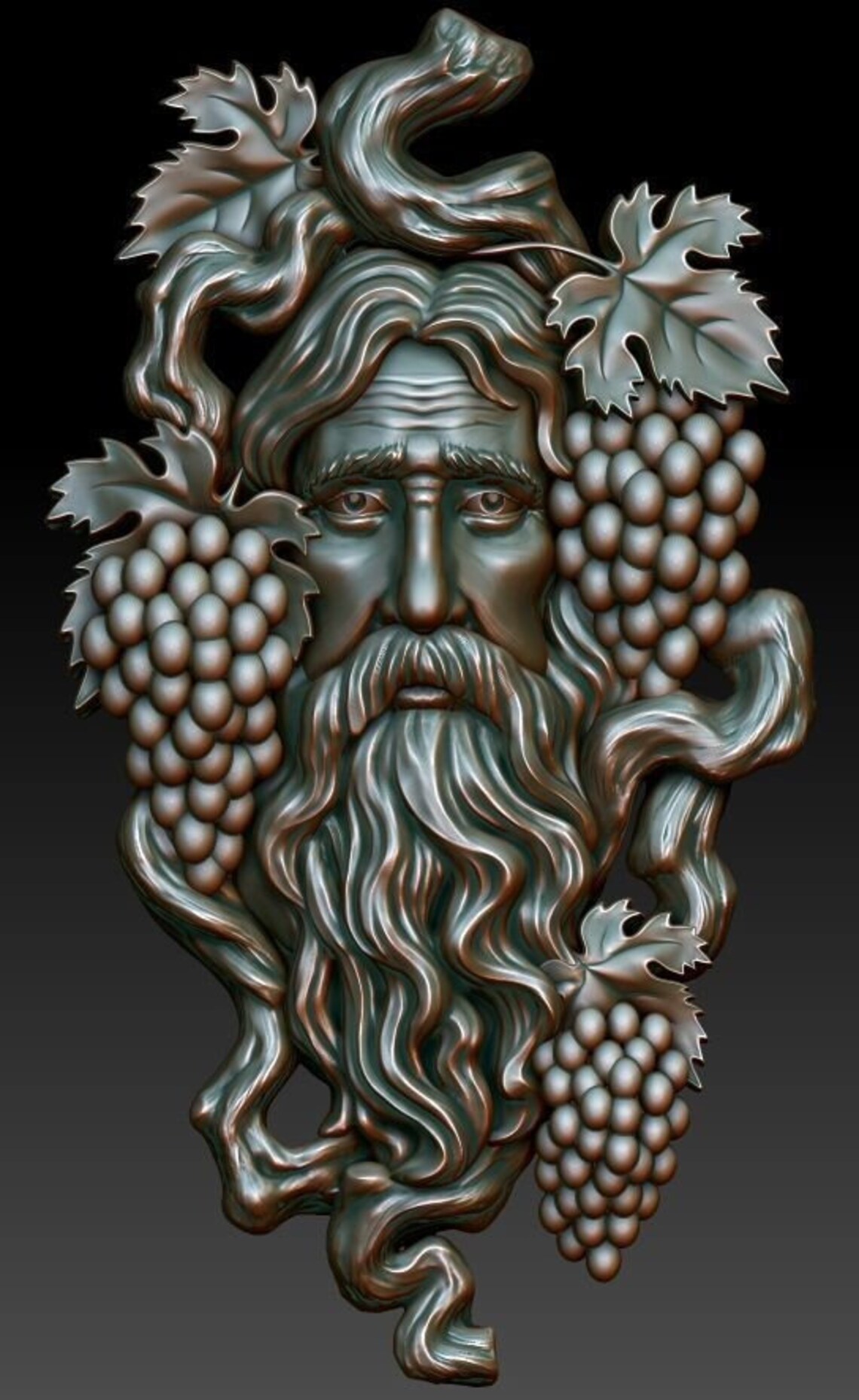 Emlems Silicone Mould Small Greenman Grapes Vines Perfect for Resin ...
