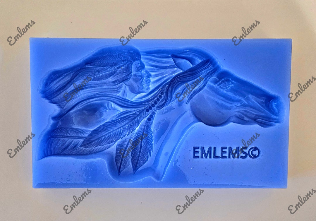 Emlems Native American Indian With Horse Silicone Mould for Resin ...