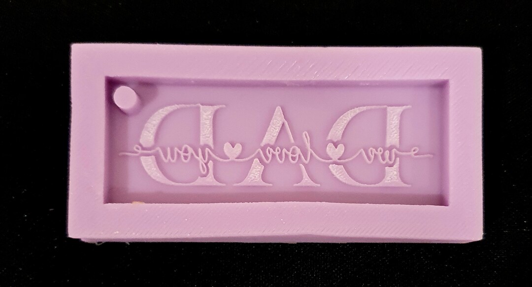 We Love You Dad Fathers Day Key Ring Size Silicone Mould for Resin ...