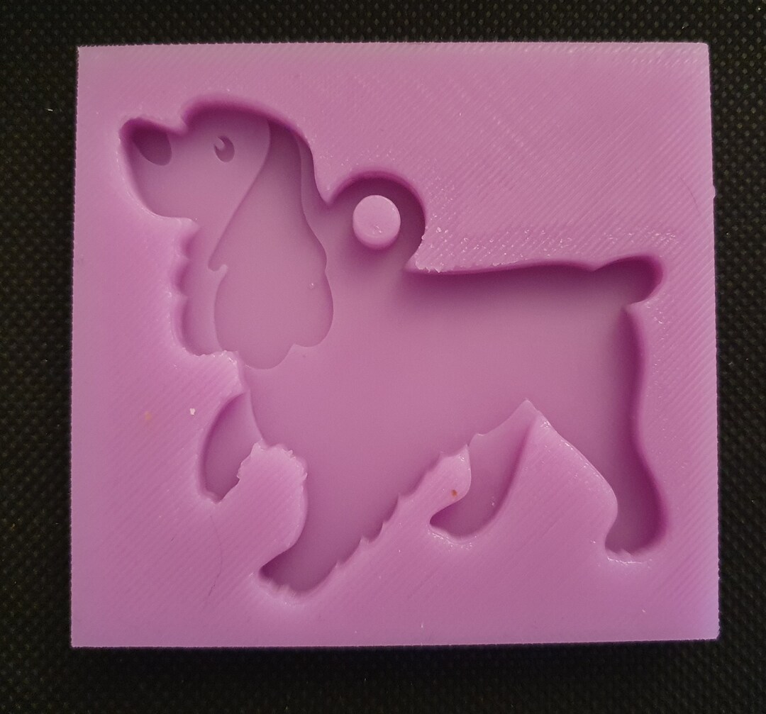 Spaniel Dog Silicone Mould Keyring Size for Resin, Chocolate, Clay, Etc ...