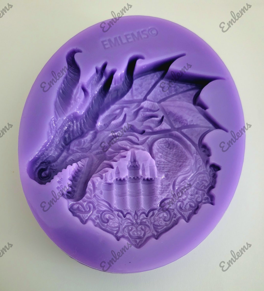 Emlems Small Dragon Keep Castle Silicone Mould for Resin, Clay, Metal ...