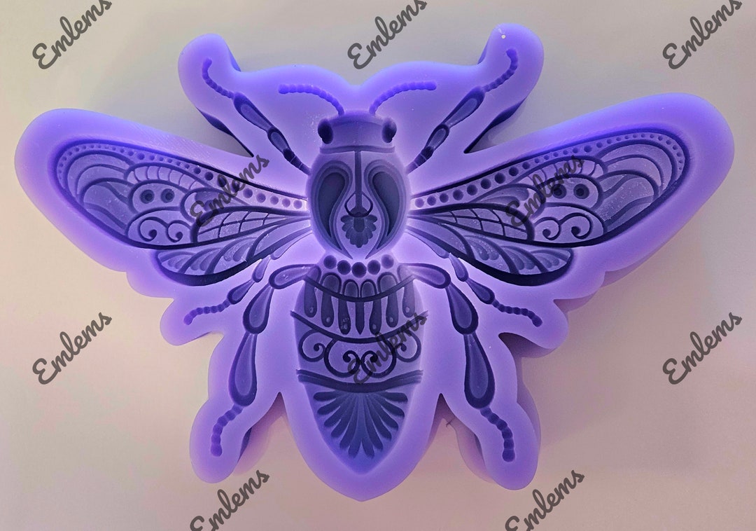 Emlems New Large Mandala Bumble Bee Silicone Mould Food Safe for Cake ...