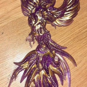 Emlems Large Phoenix Silicone Mould Food Safe for Cake Toppers, Resin ...