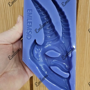 Emlems Horned Devil Mask Silicone Mould for Cake Toppers, Resin, Clay ...