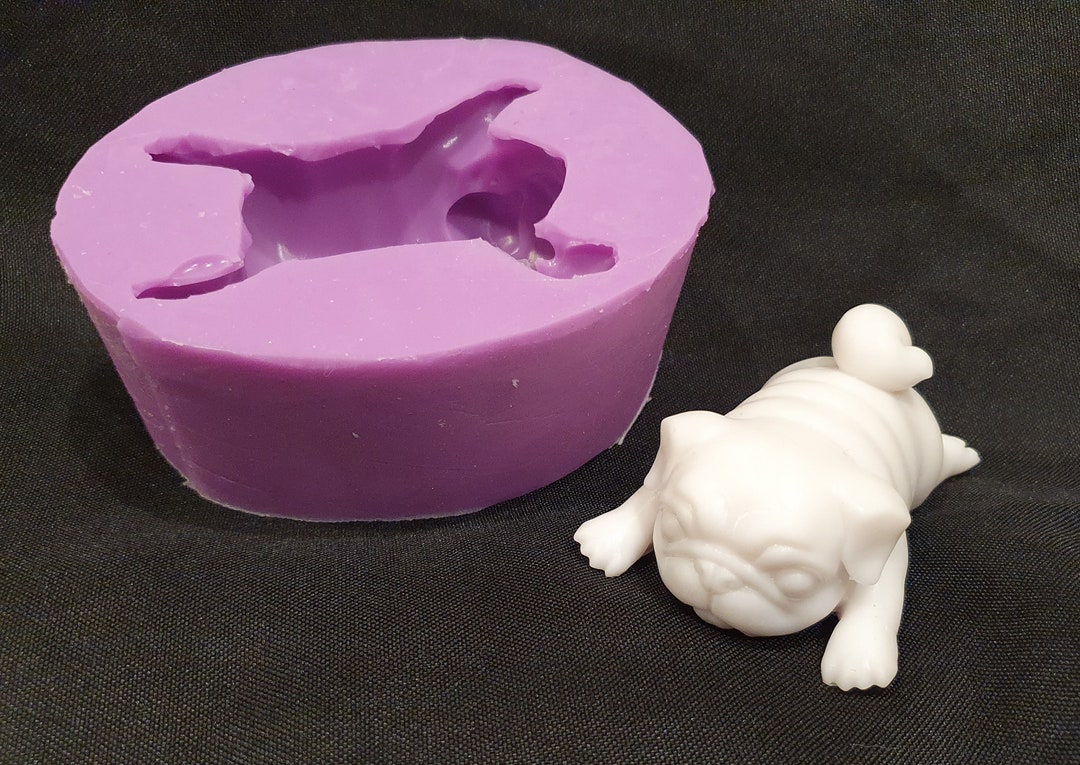 3d Pug Dog Silicone Mould for Resin, Clay, Soap, Paper Weight, Wax ...
