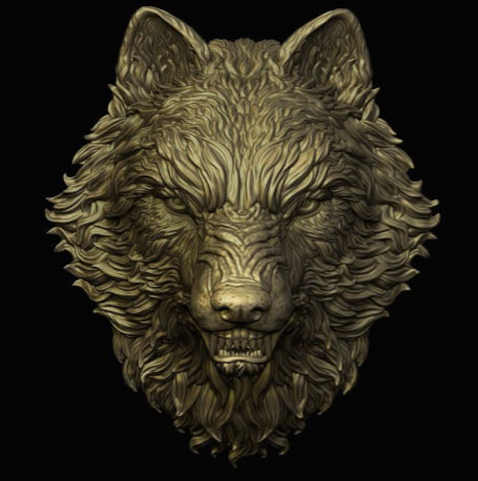Emlems Chunky Fierce Wolf Face Silicone Mould for Resin, Cake Toppers ...