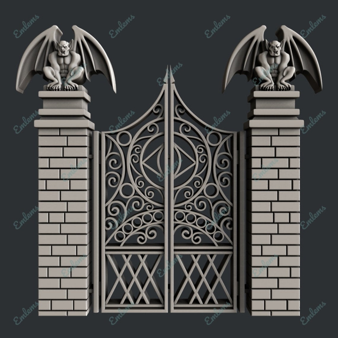 Emlems New Large Gargoyle Cemetery Gates Silicone Mould for Resin ...