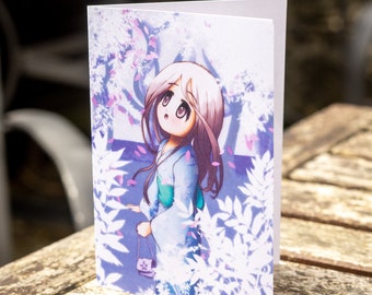 Anime Girl Card | Etsy