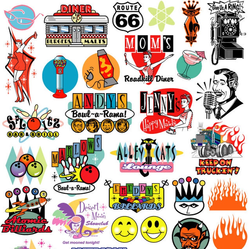 Retro Clip Art - Etsy
