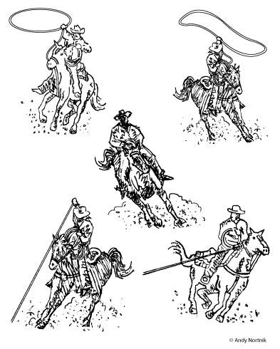Western Rodeo Riders Clip Art Clipart Commercial and Personal Use ...