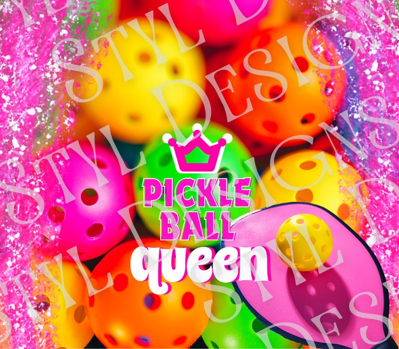 Pickleball Design for Sublimation, Skinny Tumbler Digital Download, PNG ...