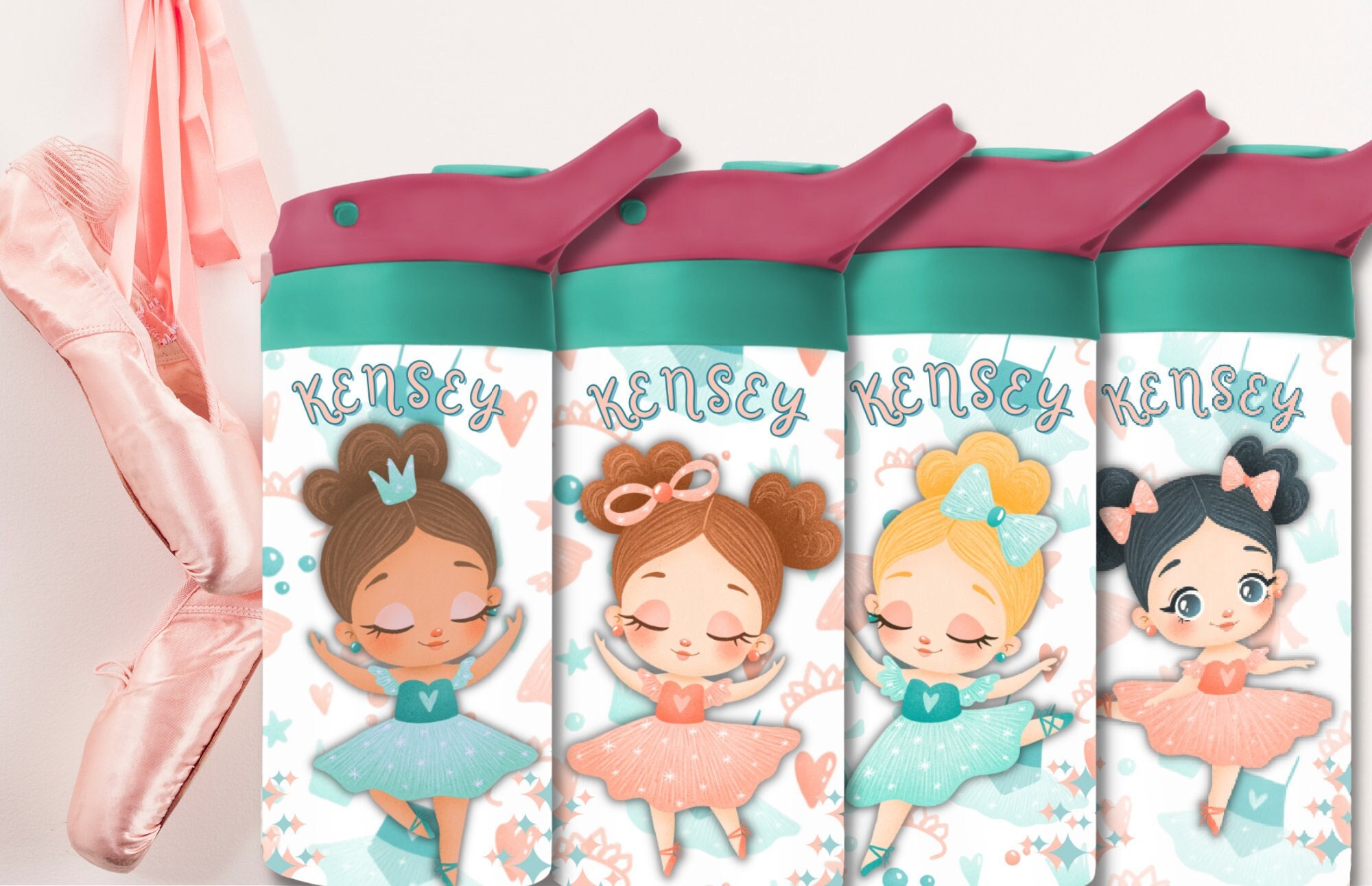 Ballet Water Bottle, Digital PNG, Spill Proof Kids Cup, Sublimation ...